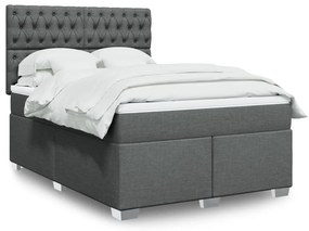 Box spring postel s matrací tmavě šedý 140 x 190 cm textil 3290491