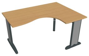 Stůl ergo oblouk levý 160×120/80 cm - Hobis Flex FE 2005 L Dekor stolové desky: buk, Barva nohou: černá