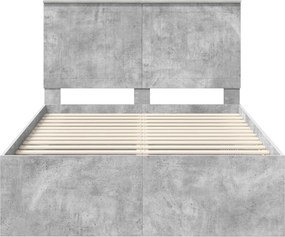 Rám postele s čelo Beton 120 x 190 cm Masivní borové dřevo 3411040