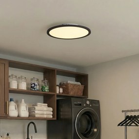 Chytrý LED panel černý 40 cm vč. LED stmívání do teplých tónů s dálkovým ovládáním - Knob