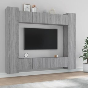 8dílný set TV skříněk šedý sonoma kompozitní dřevo 3114236