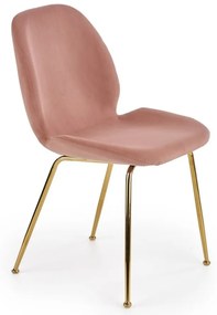 Čalouněná židle se zlatými nohami Glamour Rosegold LAVARON