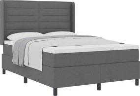 Postel s boxspringem s polštářem Tmavě šedá 200 x 140 cm textil 3341582