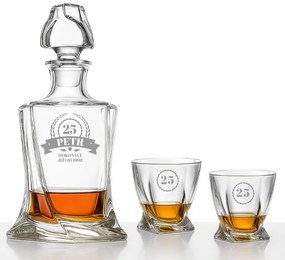 Dekorant Bohemia Crystal křišťálový whisky set s gravírováním DOKONALÝ 1+2