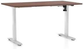 Výškově nastavitelný stůl OfficeTech A, 140 x 80 cm - bílá podnož Barva: Třešeň
