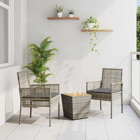 Zahradní bistro set 3 ks Šedá polyratan 3334961