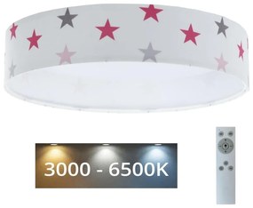 BPS Koncept | LED Stmívatelné svítidlo GALAXY KIDS LED/24W/230V hvězdičky bílá/růžová/šedá +DO | BS0559