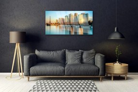 Obraz na skle Město Moře Domy Paříž 125x50 cm