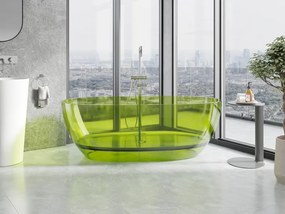 Mexen Pure vápno volně stojící vana transparentní 170 x 80 cm, chromová zátka - 58071708012