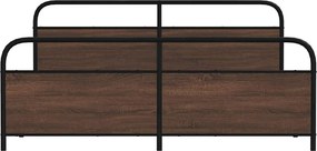 Kovový rám postele bez matrace hnědý dub 200 x 200 cm 3318668