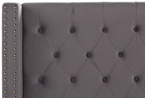 Sametová postel 140 x 200 cm šedá LUBBON Beliani