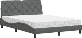 Postel s matrací tmavě šedá 120 x 200 cm textil 3310728