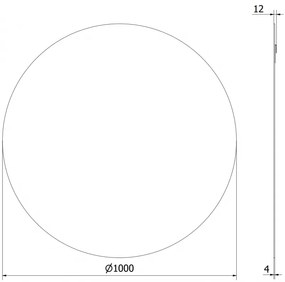 Mexen Alto, kulaté koupelnové zrcadlo 100 cm, 9853-100-100-000-00