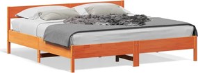 vidaXL Rám postele s čelem 200 x 200 cm masivní borové dřevo [3216209] Barva: Hnědá
