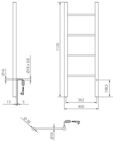 Sapho, KARBO Elektrický sušák ručníků, kulatý, 400x1120 mm, 87 W, černá, KB904