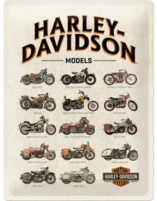 Plechová cedule Harley Davidson - Models, ( x  cm)