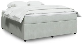 Box spring postel s matrací světle šedá 180x200 cm samet 3285656