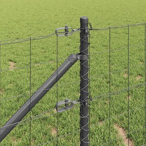 Evropský plot se hroty 25 x 0,8 m Ocel potažená PVC Šedá 3350688