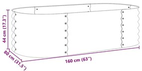 vidaXL Marketos Vyvýšený záhon 160 x 80 x 44 cm pozinkovaná ocel stříbrný