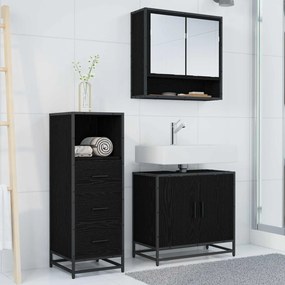 Sada koupelnového nábytku 3 ks Černý dub 65 x 33 x 60 cm 3402446