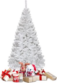 Costway Christmas Tree Umělý vánoční stromek s kovovým stojanem 150-240 – bílý