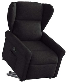 Elektrické zvedací polohovací křeslo černé textil 3303396
