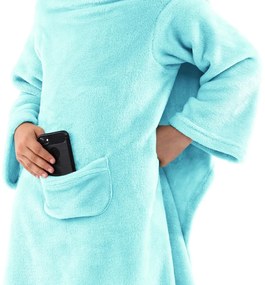 Dětská deka s rukávy DecoKing Lazy tyrkysová
