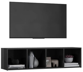 vidaXL TV stolek šedý s vysokým leskem 142,5x35x36,5 cm dřevotříska