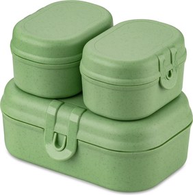 Svačinové boxy Pascal Ready Organic mini světle zelené 3 díly