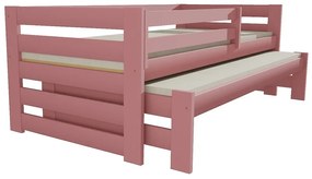 Vomaks Dětská postel s výsuvnou přistýlkou DPV 007 80 x 200 cm surové dřevo