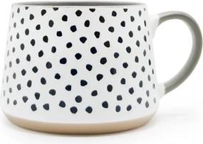 Porcelánový hrnek Lone, 400 ml – minimalistický design s nepravidelnými puntíky