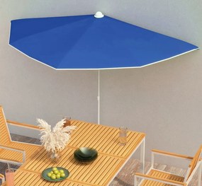 vidaXL Zahradní půlkruhový slunečník s tyčí 180 x 90 cm [315560] Barva: azure blue