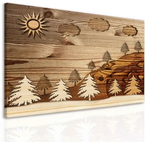 Malvis ® Imitace dřevěného obrazu - les Velikost (šířka x výška): 100x75 cm