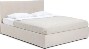 Béžová čalouněná dvoulůžková postel s úložným prostorem s roštem 160x200 cm Thessa Pillow - II. jakost – Bonami Selection