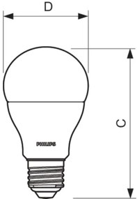 LED žárovka E27 Philips A60 11W (75W) teplá bílá (2700K)