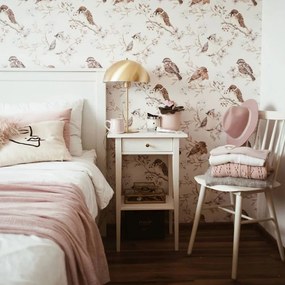 Tapeta ptáci bílo-šedá 280x50 cm