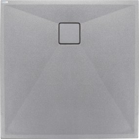Deante Čtvercová sprchová vanička Correo 90x90 cm, granit, šedá metalic - KQR S41B