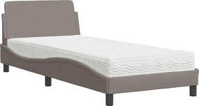 Postel s matrací Dover taupe 90 x 200 cm textil 3208328