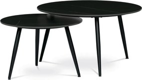 Konferenční stolek 80x80x45cm AHG-403 BK, slinutá keramika, mramor