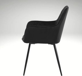 Vikio Jídelní set pro 6 osob 180x90 cm soft dub noha X černá židle s područkami VJS228-6C