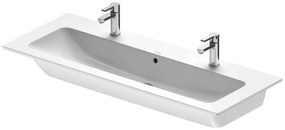 Duravit ME by Starck - Nábytkové dvojumyvadlo 123x49 cm, 2 otvory pro baterie, s WonderGliss, bílá 23611200241