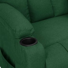 Elektrické polohovací křeslo tmavě zelené textil 3098821