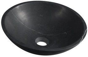Sapho BLOK kamenné umyvadlo na desku Ø 40 cm, matný černý Marquin - 2401-35