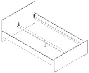 Postel Cariba 120x200 cm, dub san remo/grafit