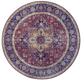Hanse Home, Kusový koberec Asmar 104000 Plum/Red kruh, 160x160 (průměr) kruh, červená, chodba / předsíň