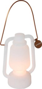 Stolní lampa dobíjecí 22 cm IP44 bílá - Storm Mini