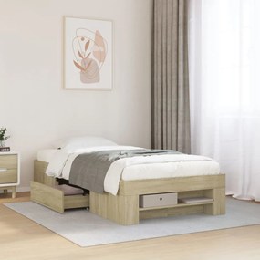 Rám postele bez matrace dub sonoma 100x200 cm kompozitní dřevo 3295487