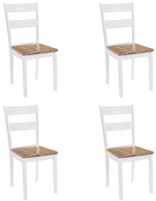 Jídelní židle 4 ks bílé masivní kaučukovník,  245369
