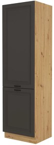 Potravinová kuchyňská skříňka na lednici Sheila 60 LO 210 2F (dub artisan + grafit). 1040912