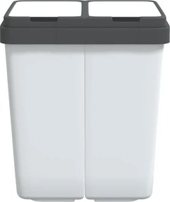 Dvojitý odpadkový koš bílý 2 x 25 l 154981